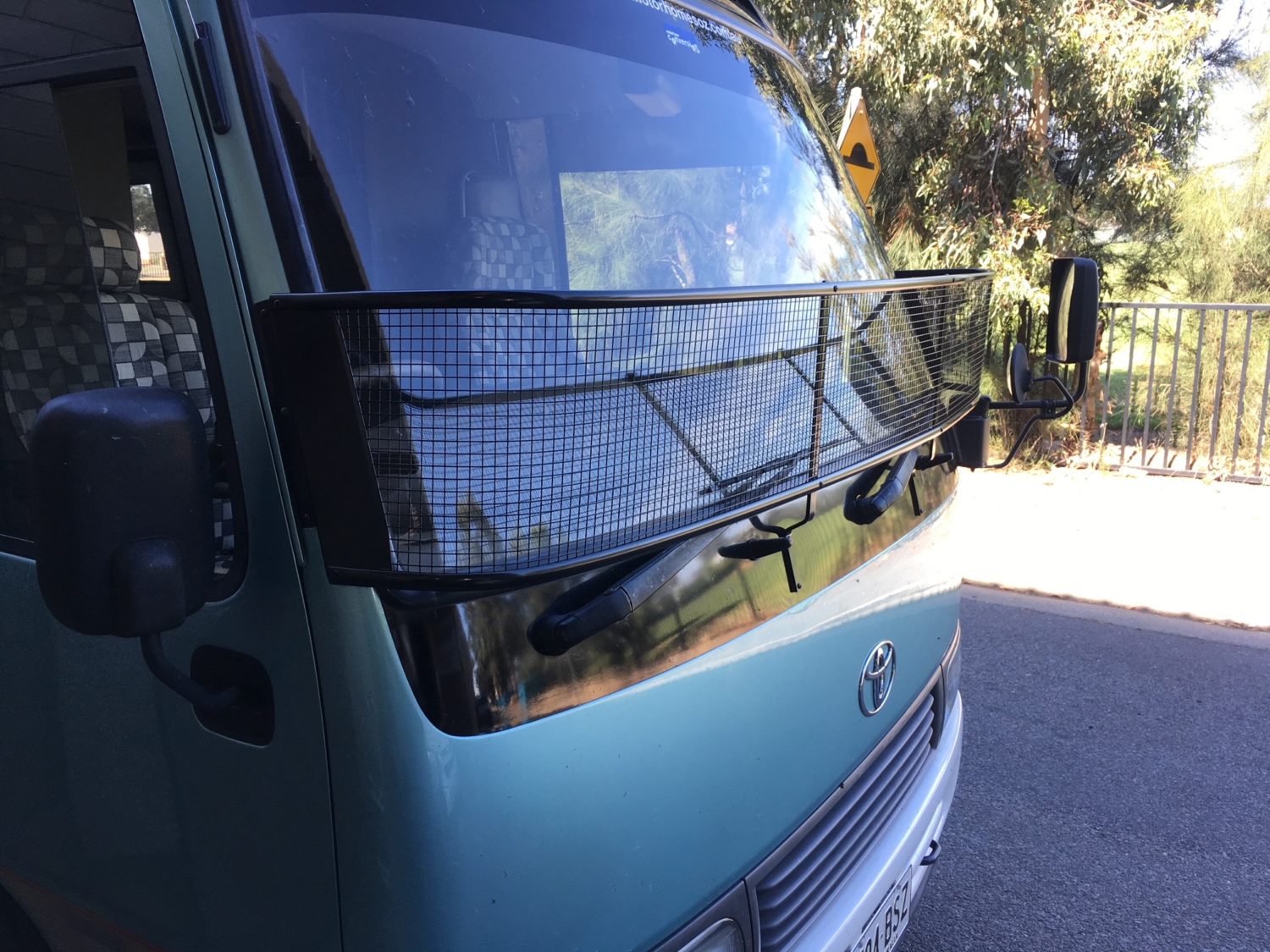 Toyota Coaster Bus 1993-2017 Black Windscreen Stone Protector - Roof ...