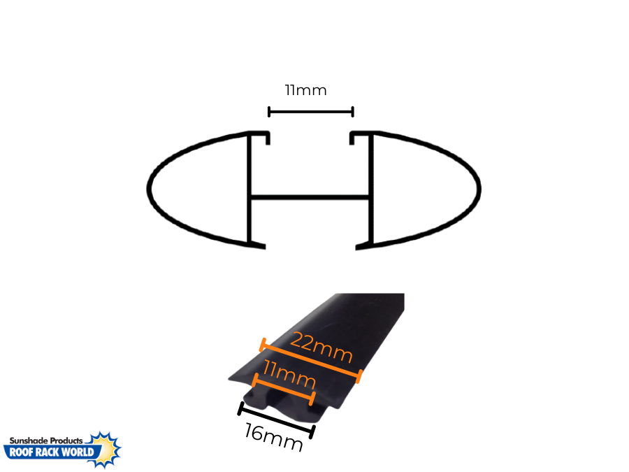 Rhino-Rack R011 Aerobar Rubber (2 metres) - Roof Rack World