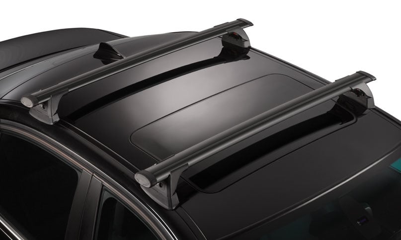 MG ZS 2017onwards with Roof Rails Yakima Black Thru Roof Racks (2 ...
