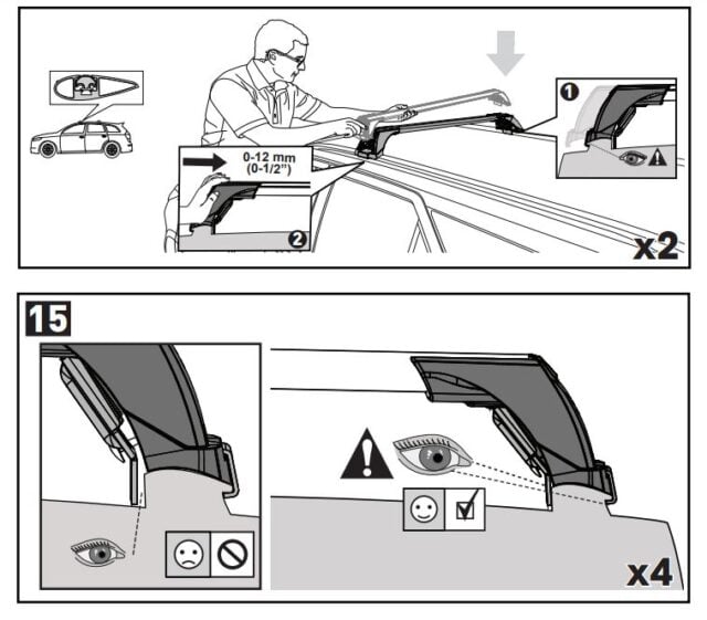 BYD Atto 3 2022 onwards Yakima Thru Bar Roof Racks (pr) (S16Y/K1193 ...