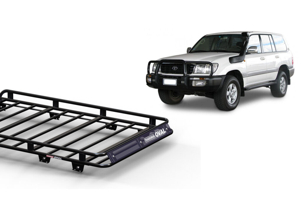 Toyota Landcruiser 100 100 04/98 - 10/07 LWB Oval Steel Roof Rack ...
