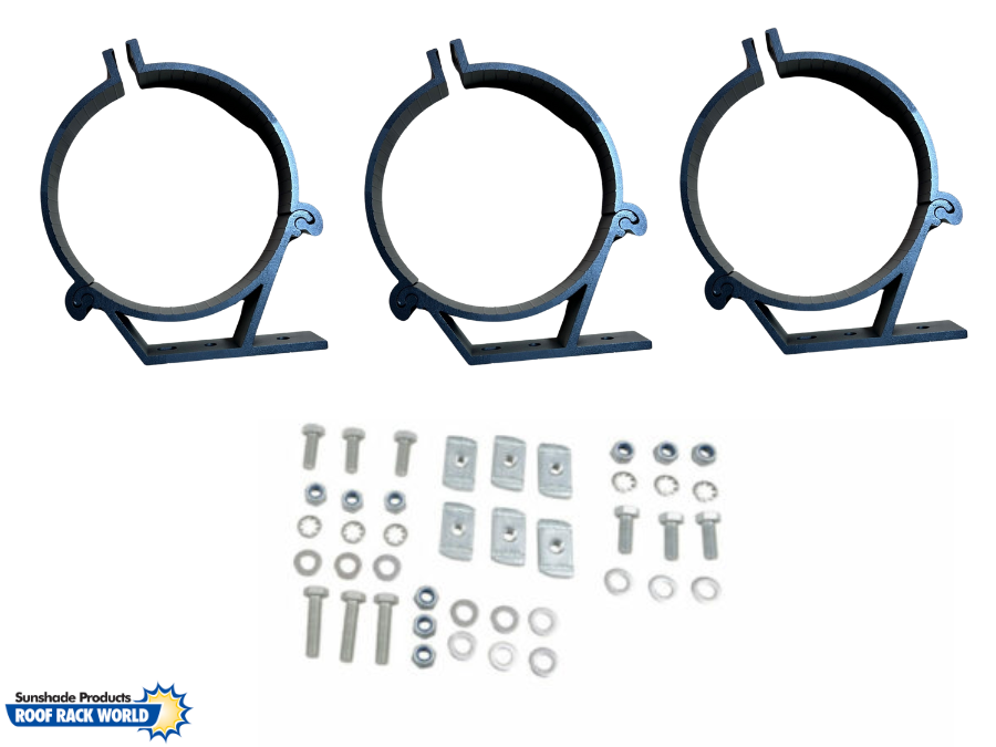 VAS 150mm Black Pipe Clamps (x3) - Roof Rack World
