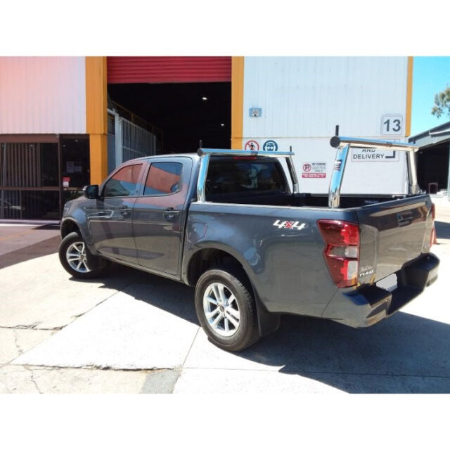 Isuzu DMax Polished Trade Racks with End Caps & Pins - Roof Rack World