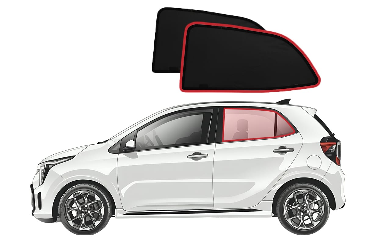 KIA Picanto 3rd Generation Car Rear Window Snap Shades (JA; 2017 ...