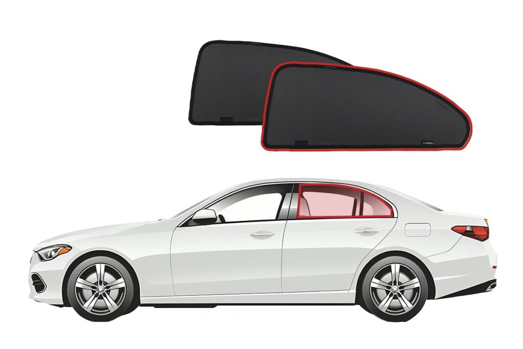 Mercedes-Benz C-Class Sedan 5th Generation Car Rear Window Snap Shades ...