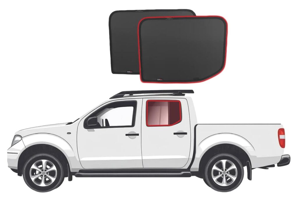 Nissan Navara 2nd Generation Car Rear Window Snap Shades (D40; 2004 ...