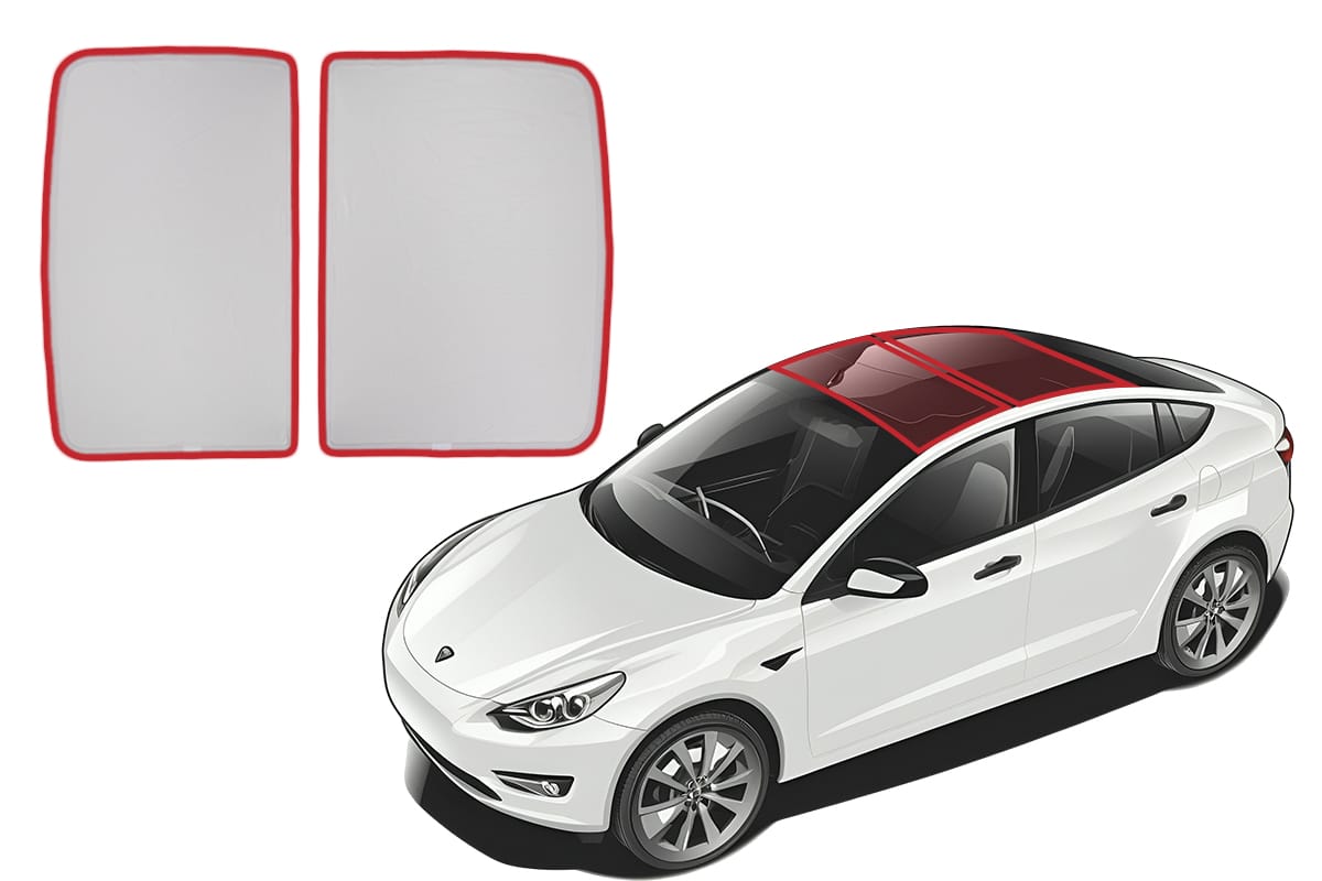 Tesla Model Y Premium Panoramic Glass Snap Shades (2 Pieces) (2020-2024 ...
