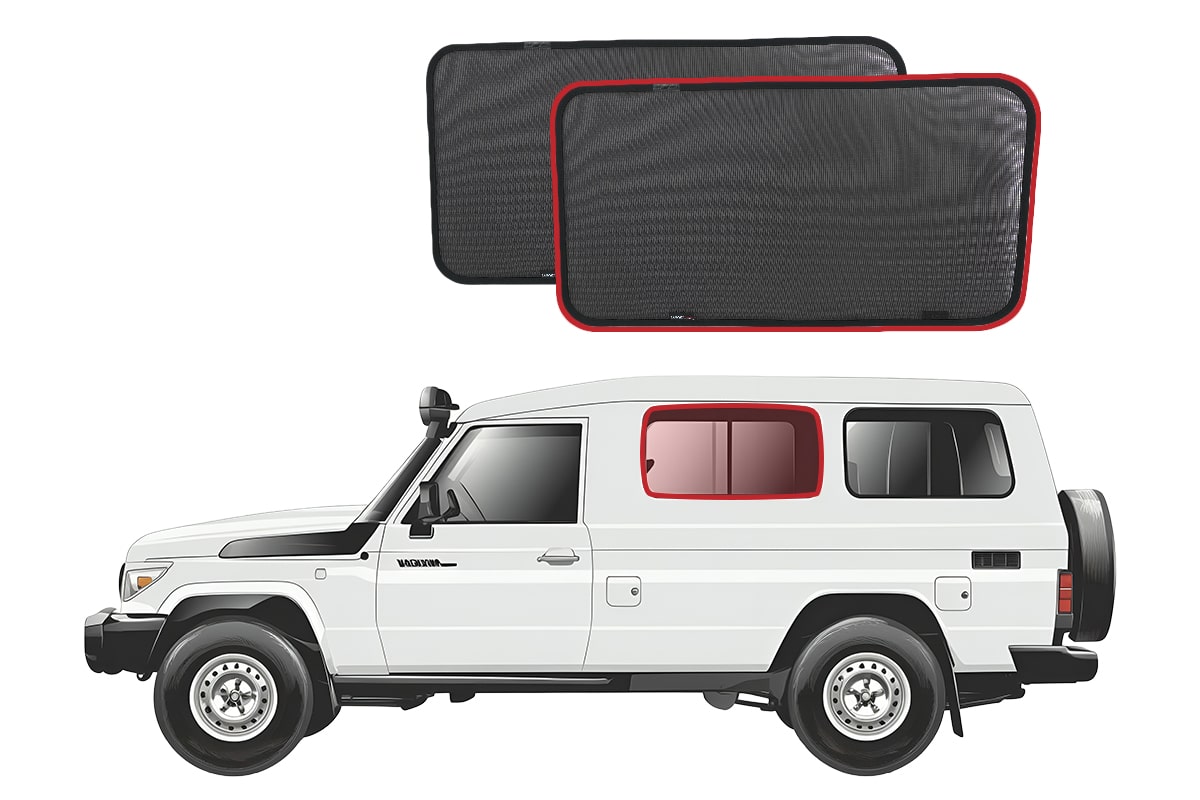Toyota LandCruiser Troop Carrier Second Row Port Window Snap Shades (78 ...