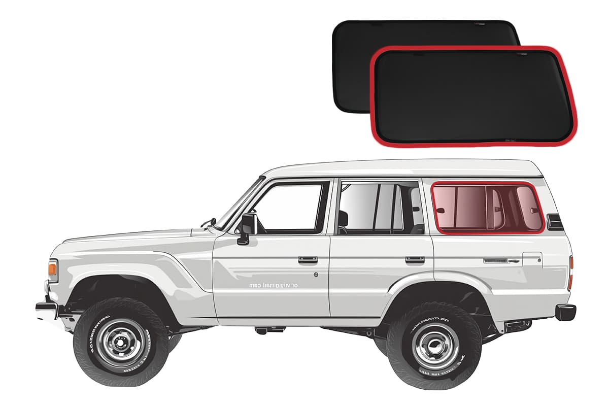 Toyota LandCruiser 60 Series Port Window Snap Shades (Fixed Windows) (J60; 1980-1992) - Roof ...